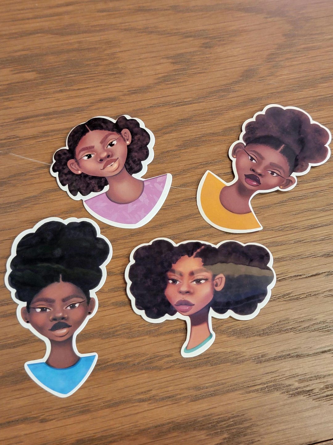 Waterproof Vinyl Sticker Set~oh so Sassy~woc~afro Hair Art~black Girl ...