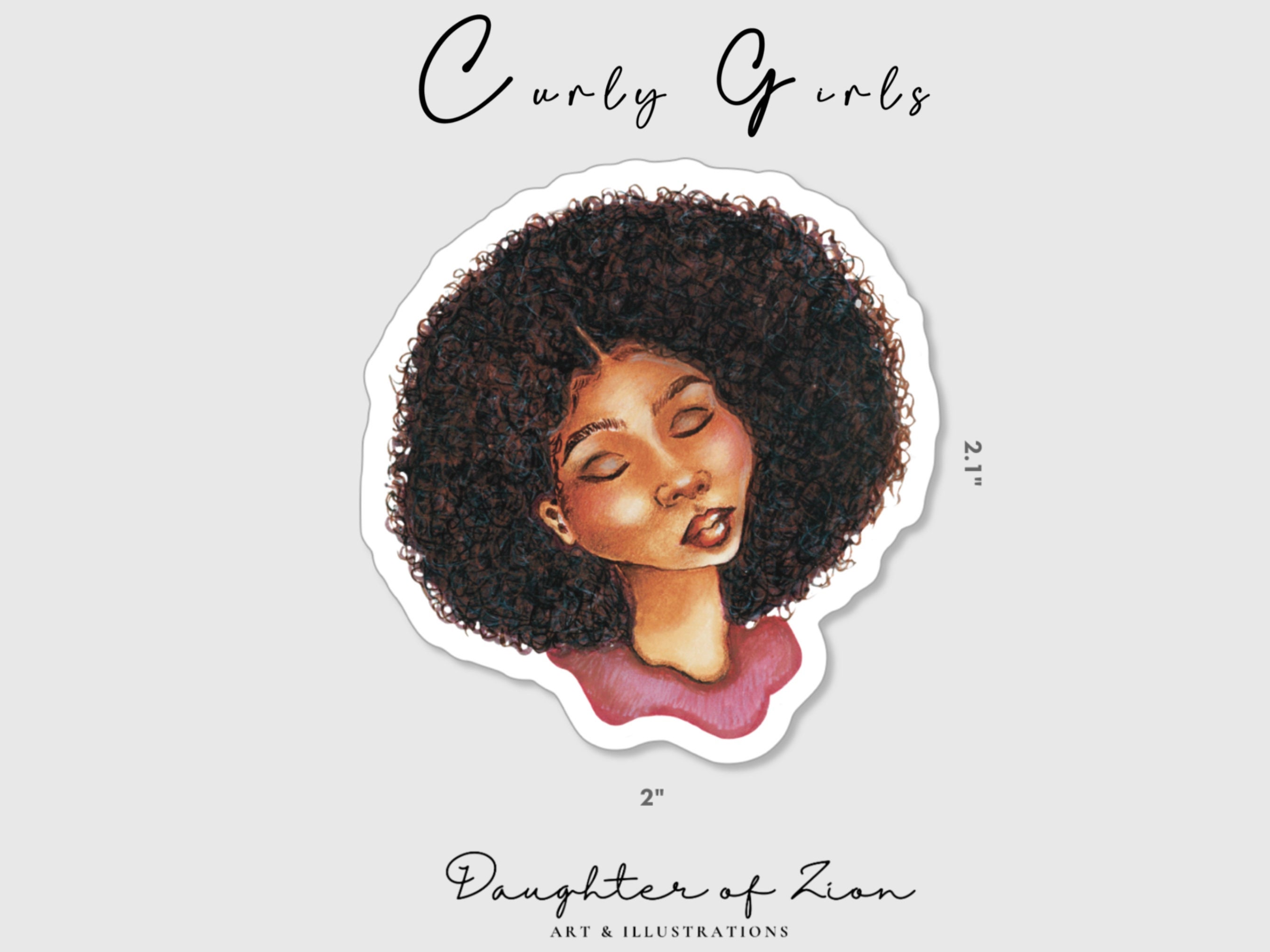 Waterproof Vinyl Sticker Set~curly Girls~woc~afro Hair Art~black Girl ...