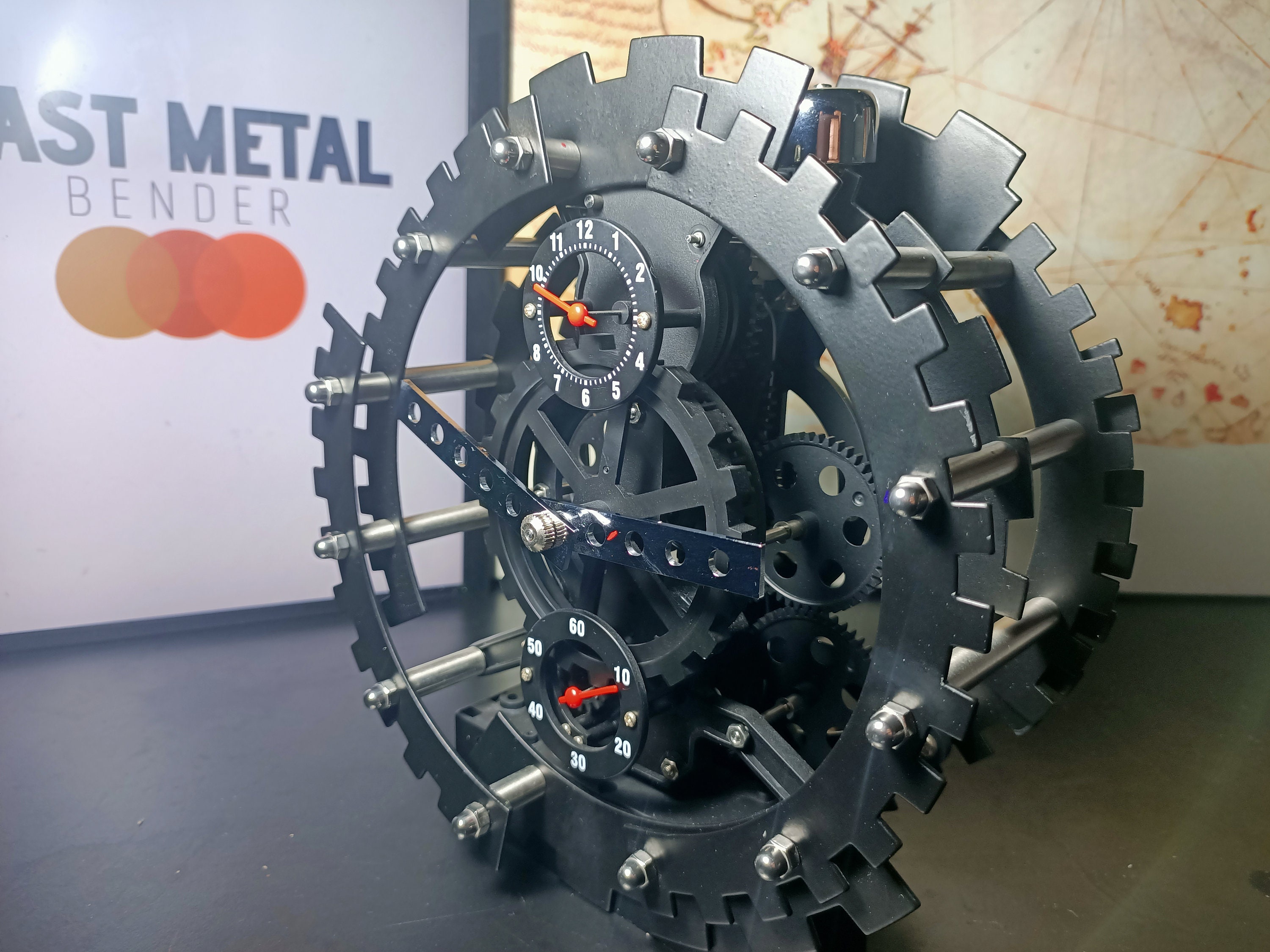 Metal Gear Clock, Iron Clock, Metal Clock, Light Desk Clock, Office and ...