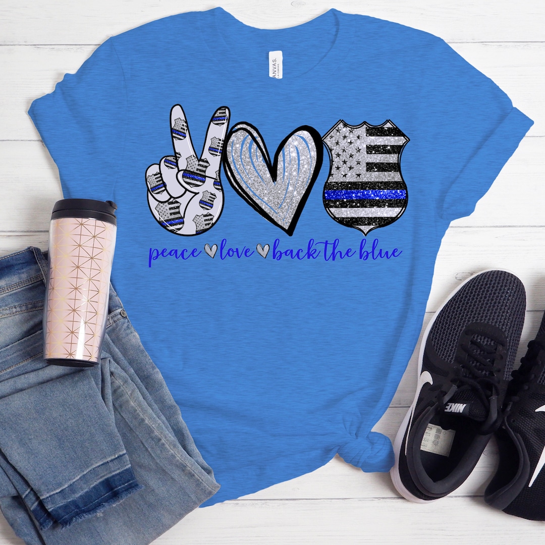 Peace Love Back the Blue - Digital PNG File - Etsy