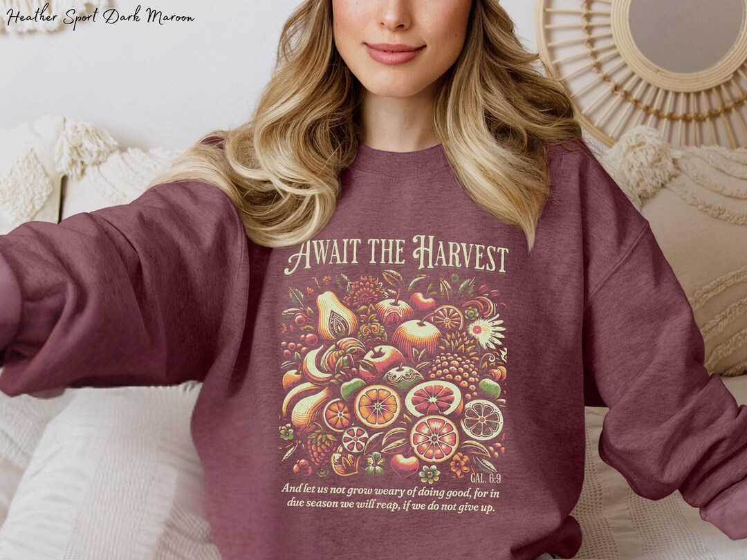Christian Sweaters Fall Harvest Fruit Sweater Homesteading Sweatshirts ...