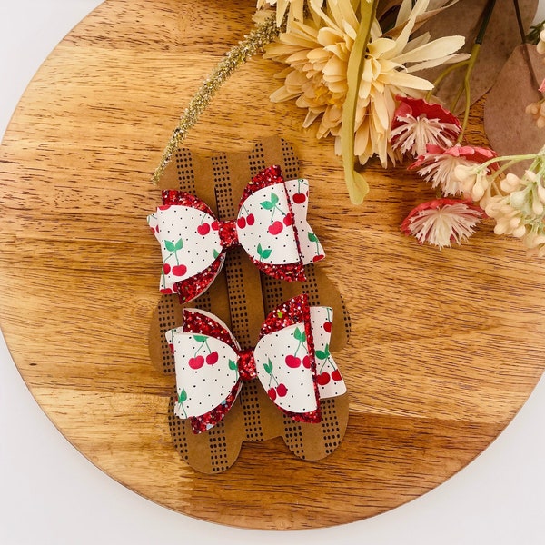 Cherry Hair Bow - Etsy
