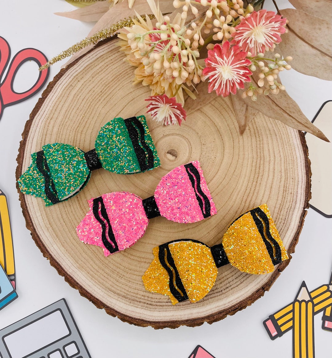 Crayon Hair Bow - Back to School Crayon Bow - First Day of School Bow ...