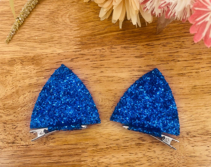 Royal Blue Cat Ears Blue Animal Ears Hair Clips - Etsy
