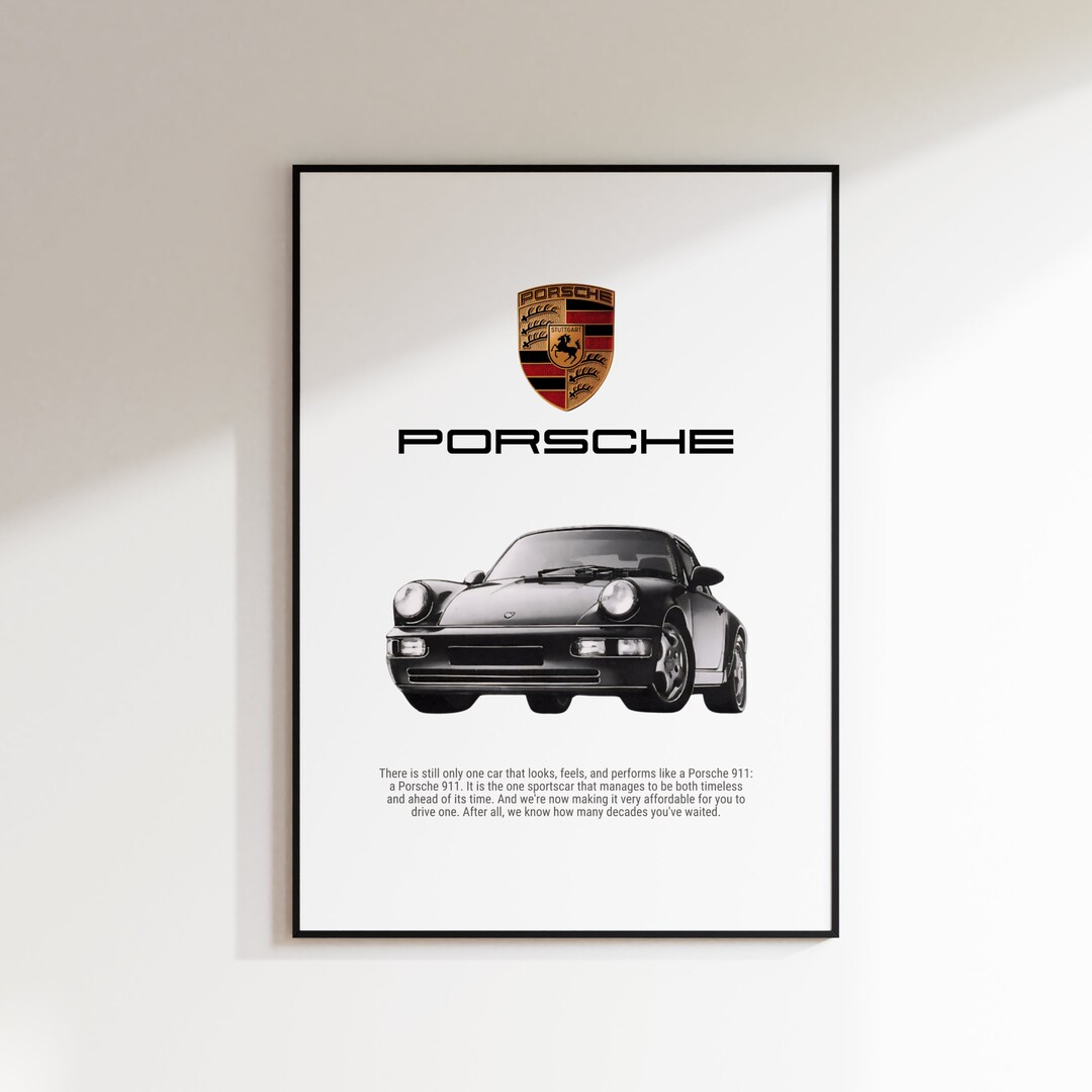 Vintage Porsche Prints: Classic Retro GT3 911 Porsche Poster Wall Art ...