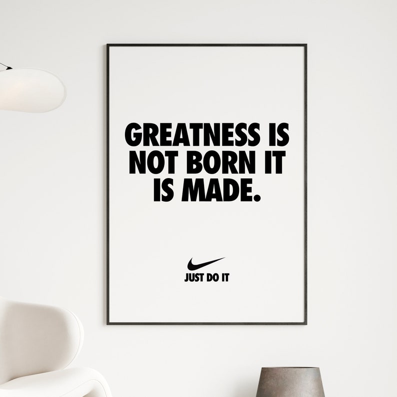 Nike Motivational Quote Poster White, Hypebeast Sneaker Poster, Sneaker ...
