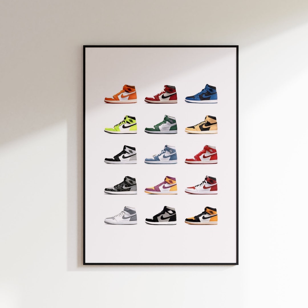 Nike Poster Air Jordan Sneaker Printable Wall Art for Bedroom Decor ...