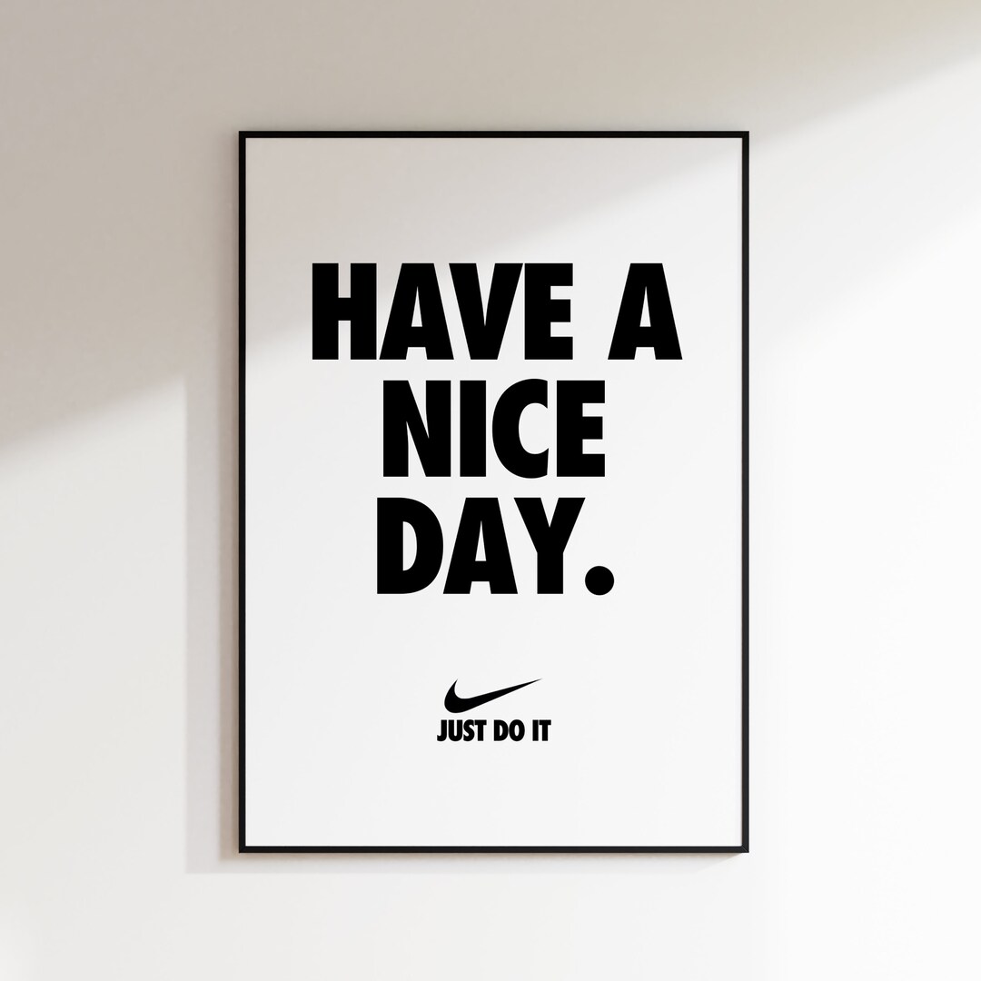 Nike Poster Quote Nike Printable Wall Art for Bedroom Wall Decor Nike ...