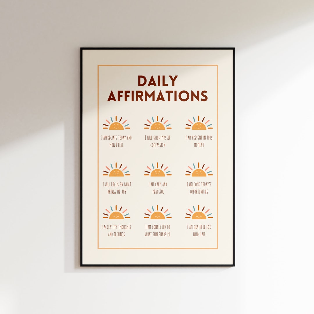Positive Poster, Spiritual Wall Art, Daily Affirmation, Vintage Print ...