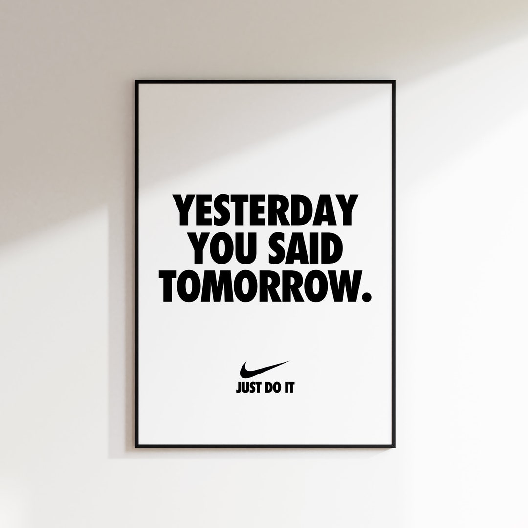 Nike Poster Nike Motivational Quote Poster for Home Office Decor, Nike ...