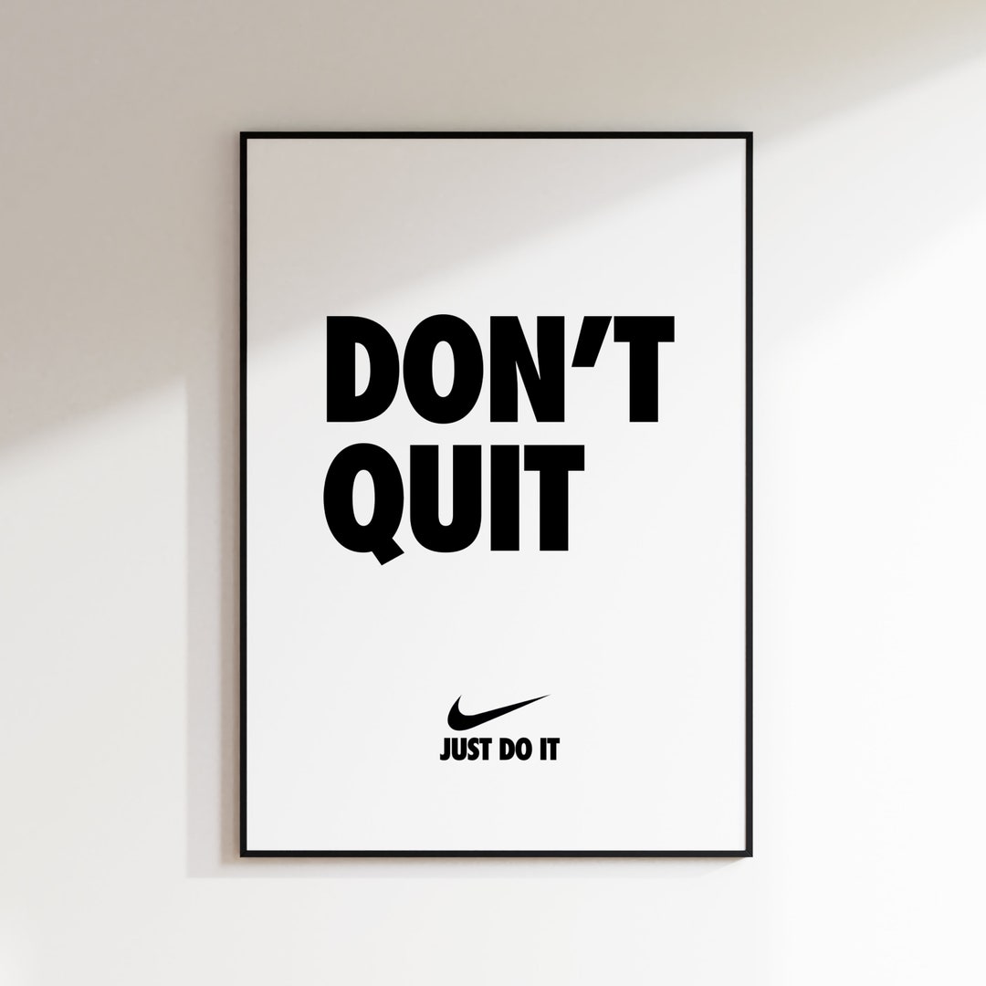 Motivational Nike Quote Poster, Just Do It Poster, Nike Decorations ...