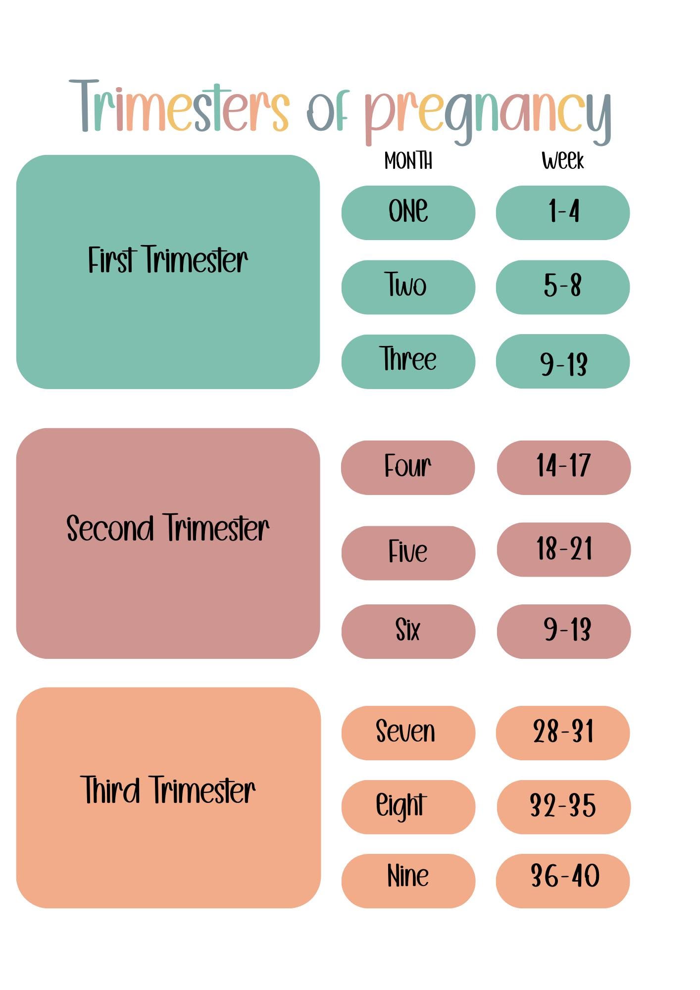 Digital Pregnancy Trimester Checklist - Etsy