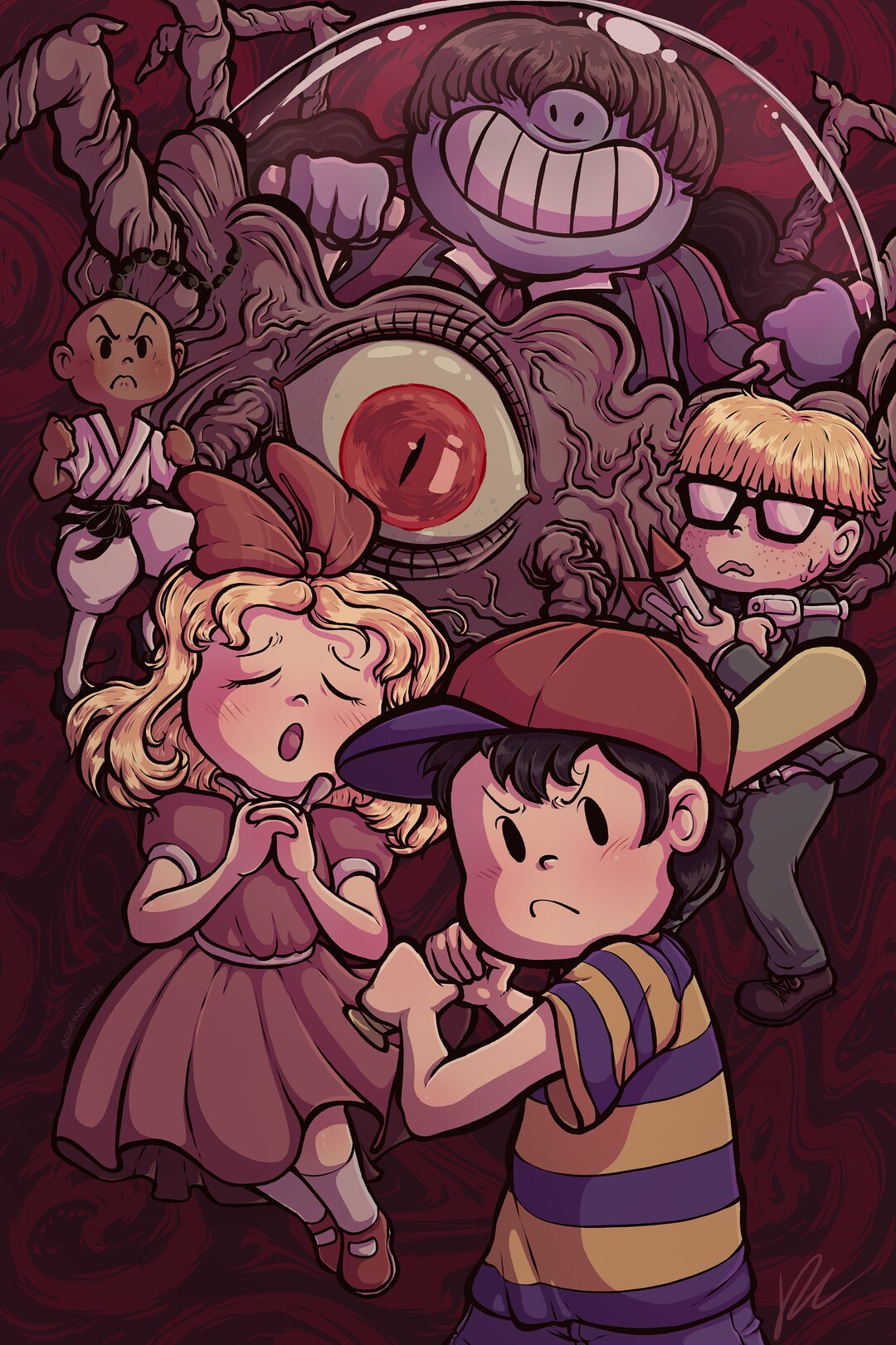 Earthbound Vs Giygas Satin Art Print (15.5 X 10) - Etsy
