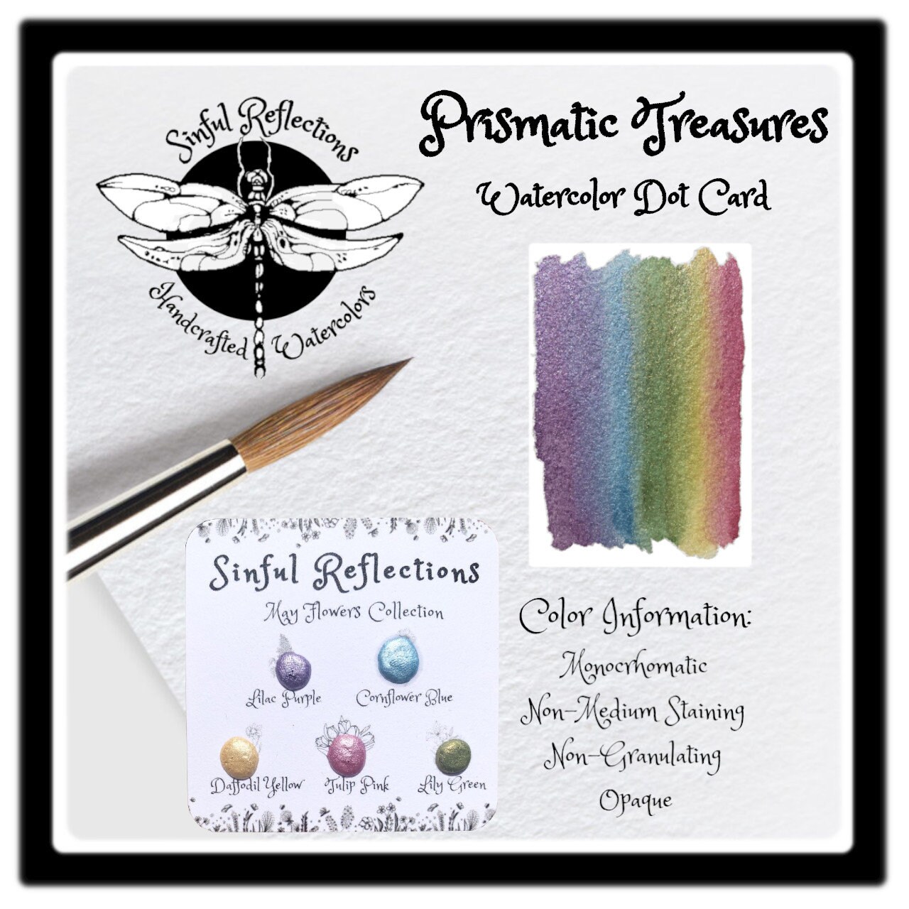 Watercolor Dot Cards Mica Watercolor Sample Dot - Etsy