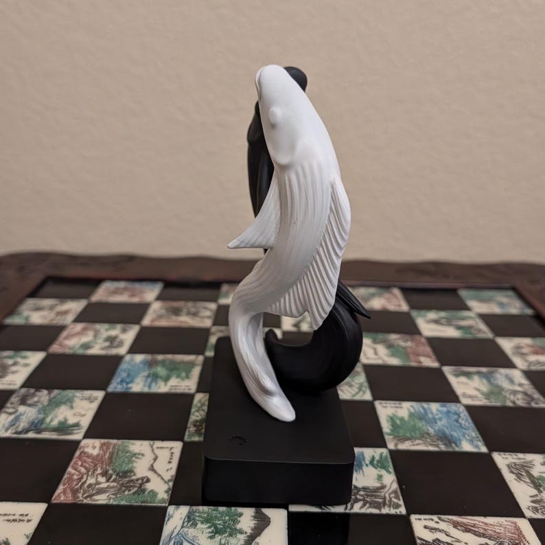 Yin Yang Koi Fish Statue - Hand-painted - 6.25" Feng Shui Art - Etsy