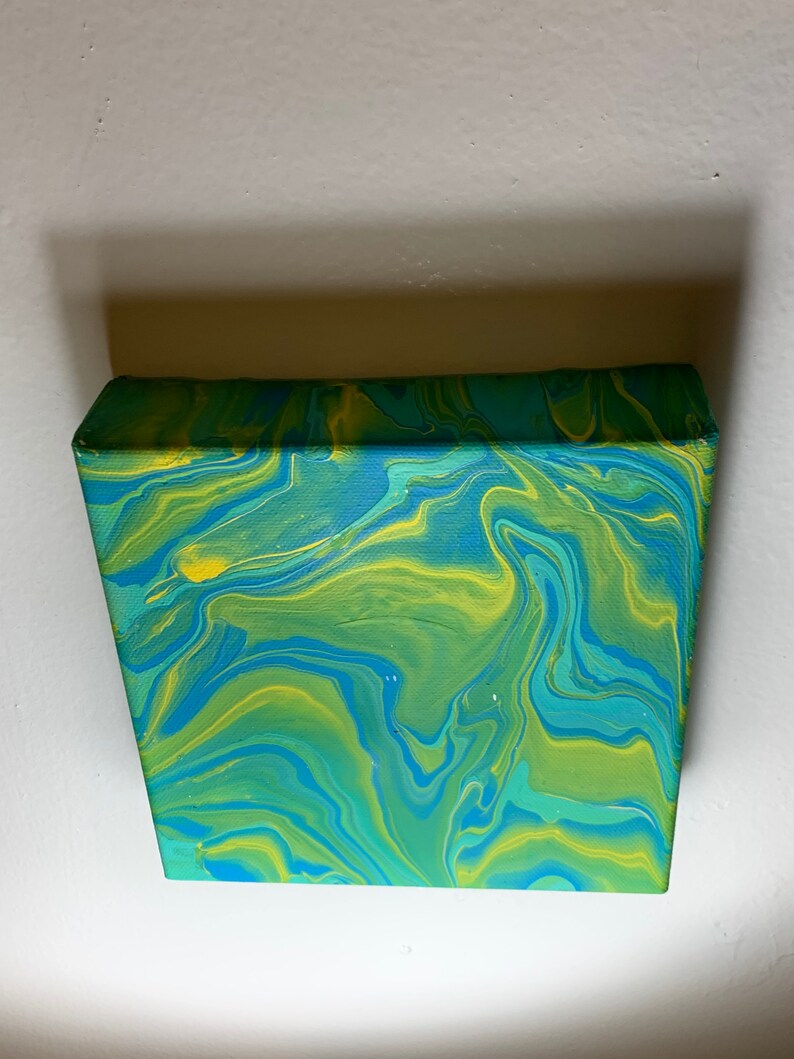 Marbled Multicolored Hand-Painted Canvas Psychedelic Paintings Home ...