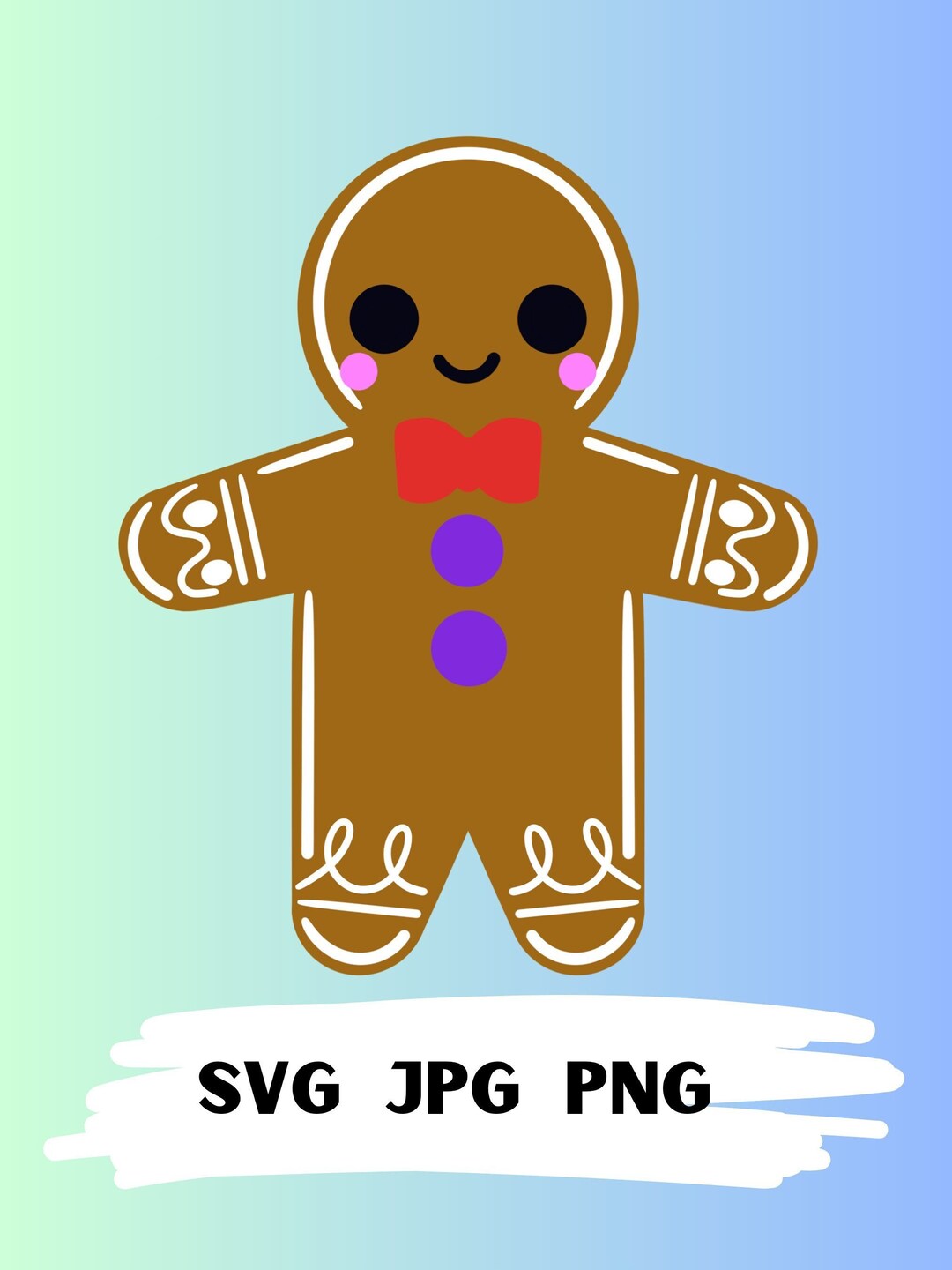 Gingerbread Man SVG File/ JPEG/ PNG - Etsy