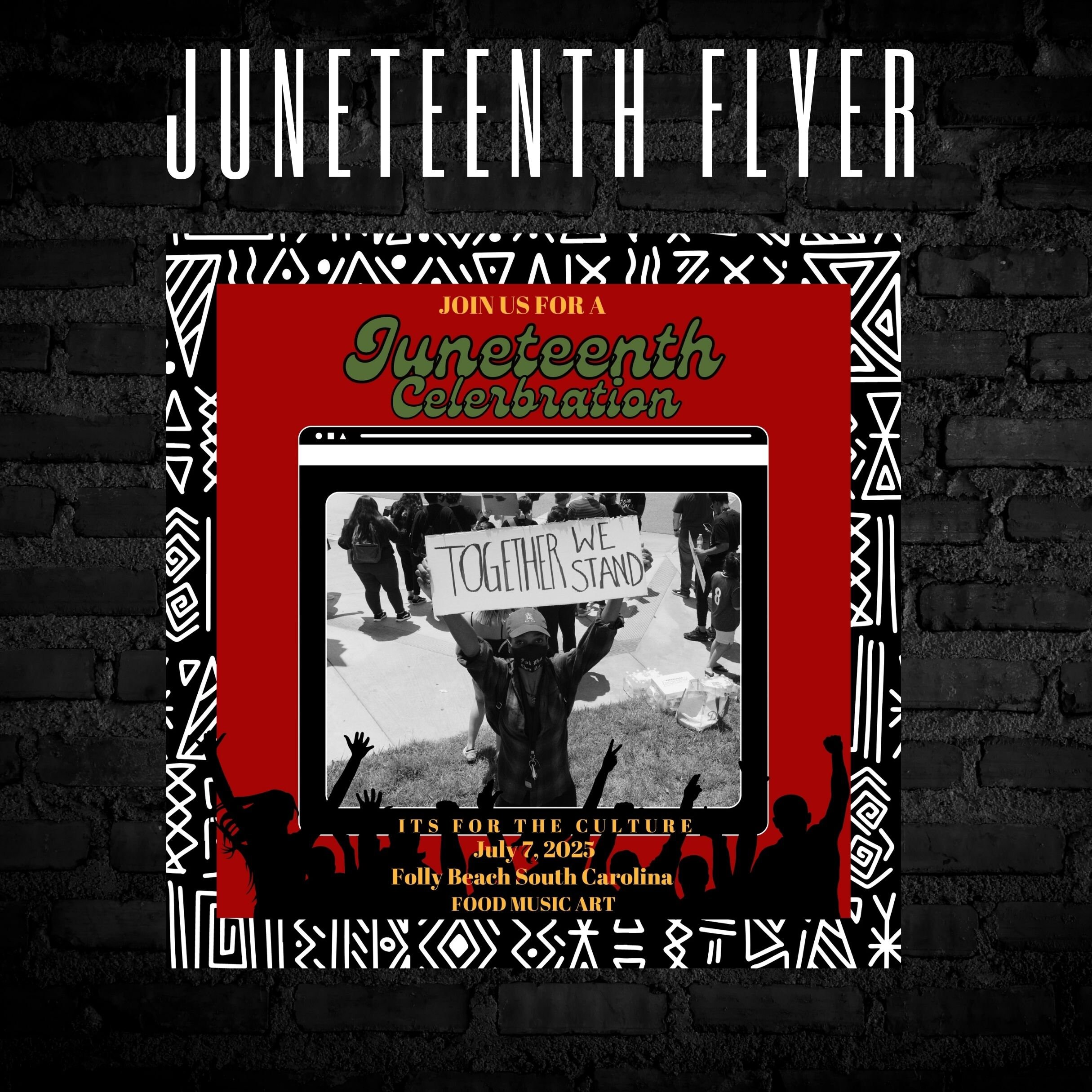 Juneteenth Flyer - Juneteenth Editable Text Invitation Template ...