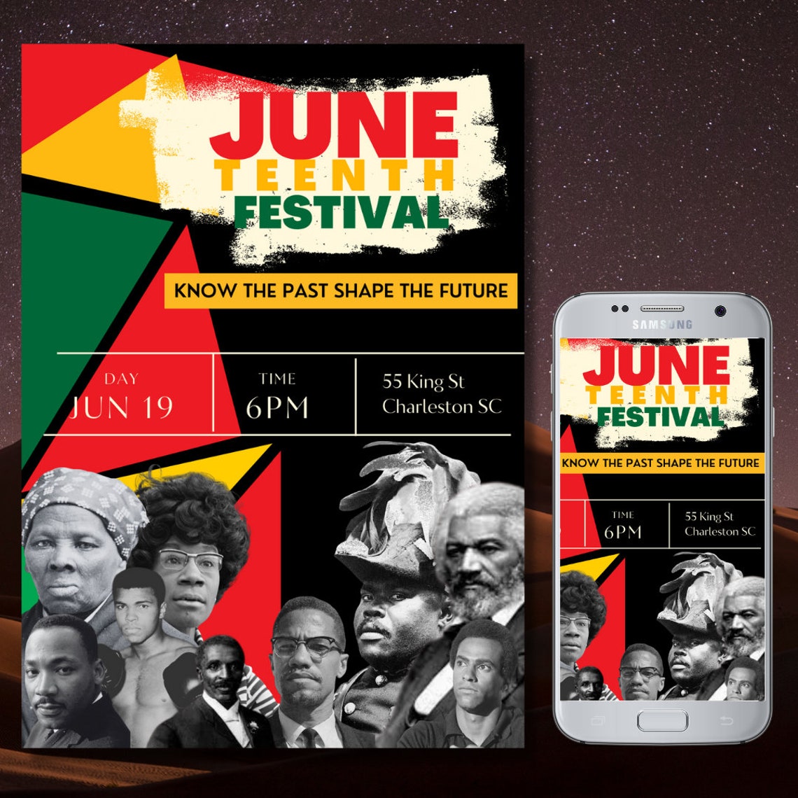 Juneteenth Flyer - Juneteenth Editable Text Invitation Template ...