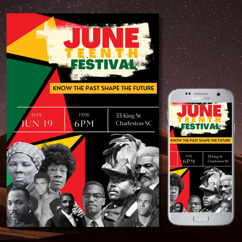 Juneteenth Flyer - Juneteenth Editable Text Invitation Template ...