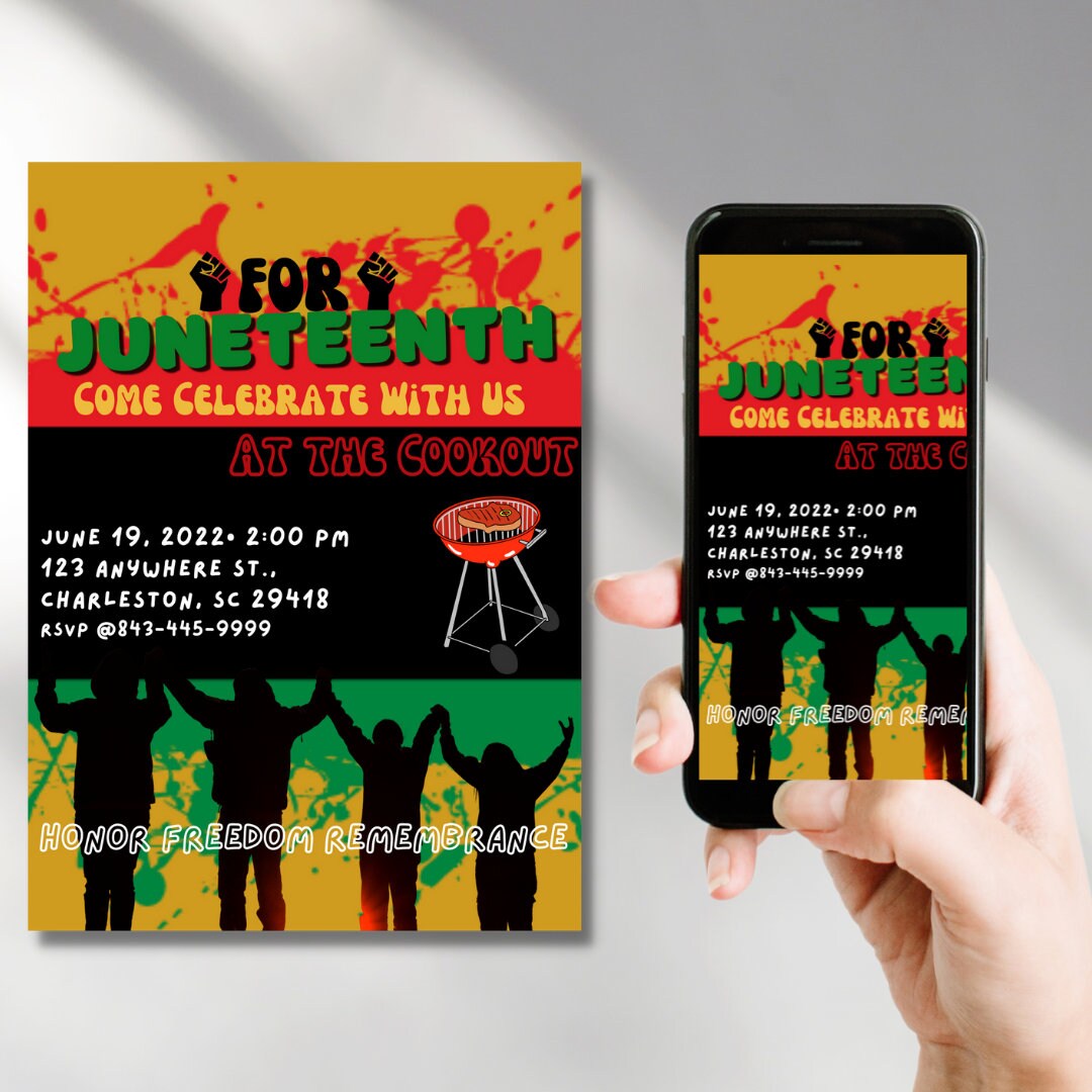Juneteenth Editable Text Invitation Template - Juneteenth Invitation ...