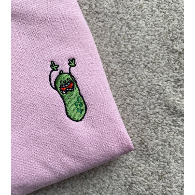 Embroidered Little Angry Pickle Fleece Sweatshirt Unisex - Etsy