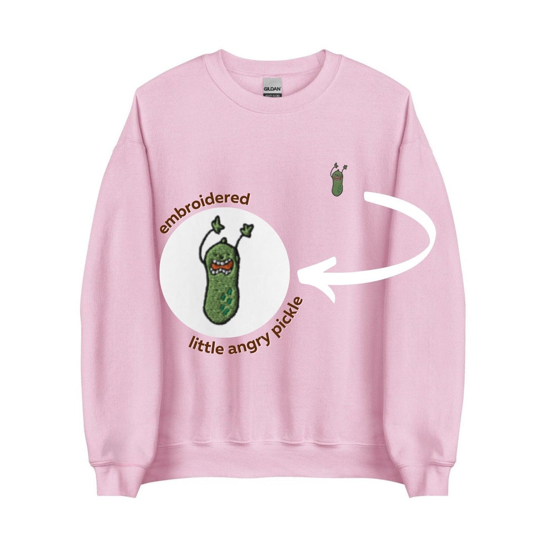 Embroidered Little Angry Pickle Fleece Sweatshirt | Unisex | Cozy ...