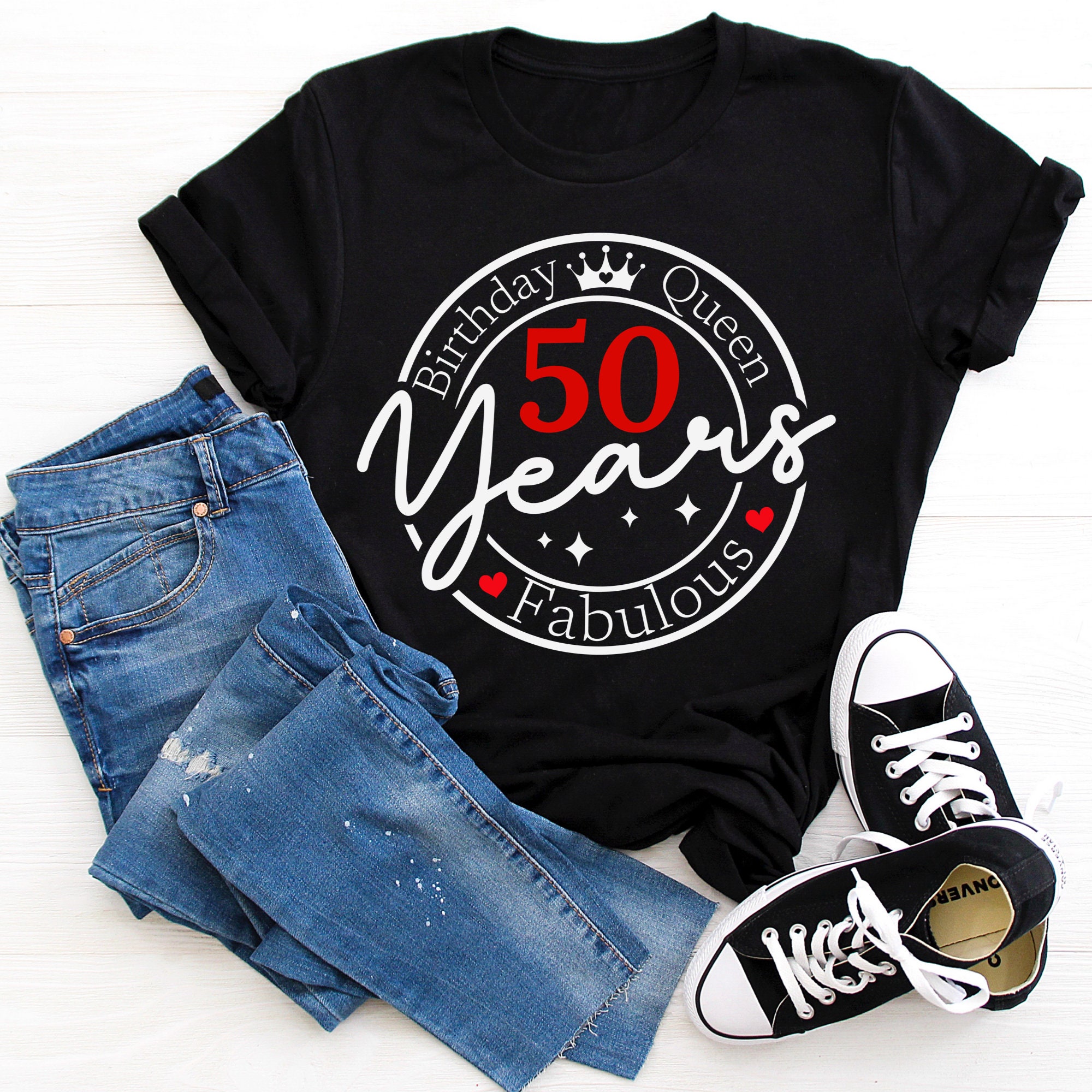 50th Birthday Shirt, 50th Birthday Shirt, 50 and Fabulous, Friends ...