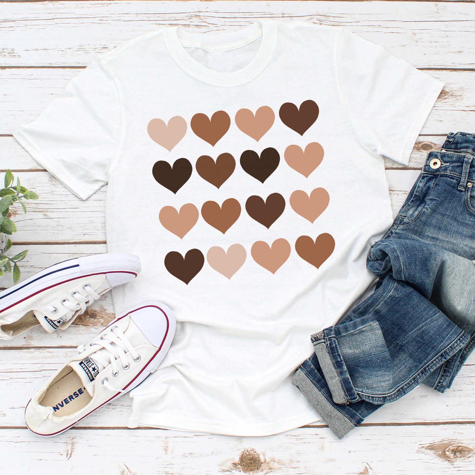 Skin Tone Hearts Shirt, Equality Shirt, Diversity Shirt, Kindness Shirt ...