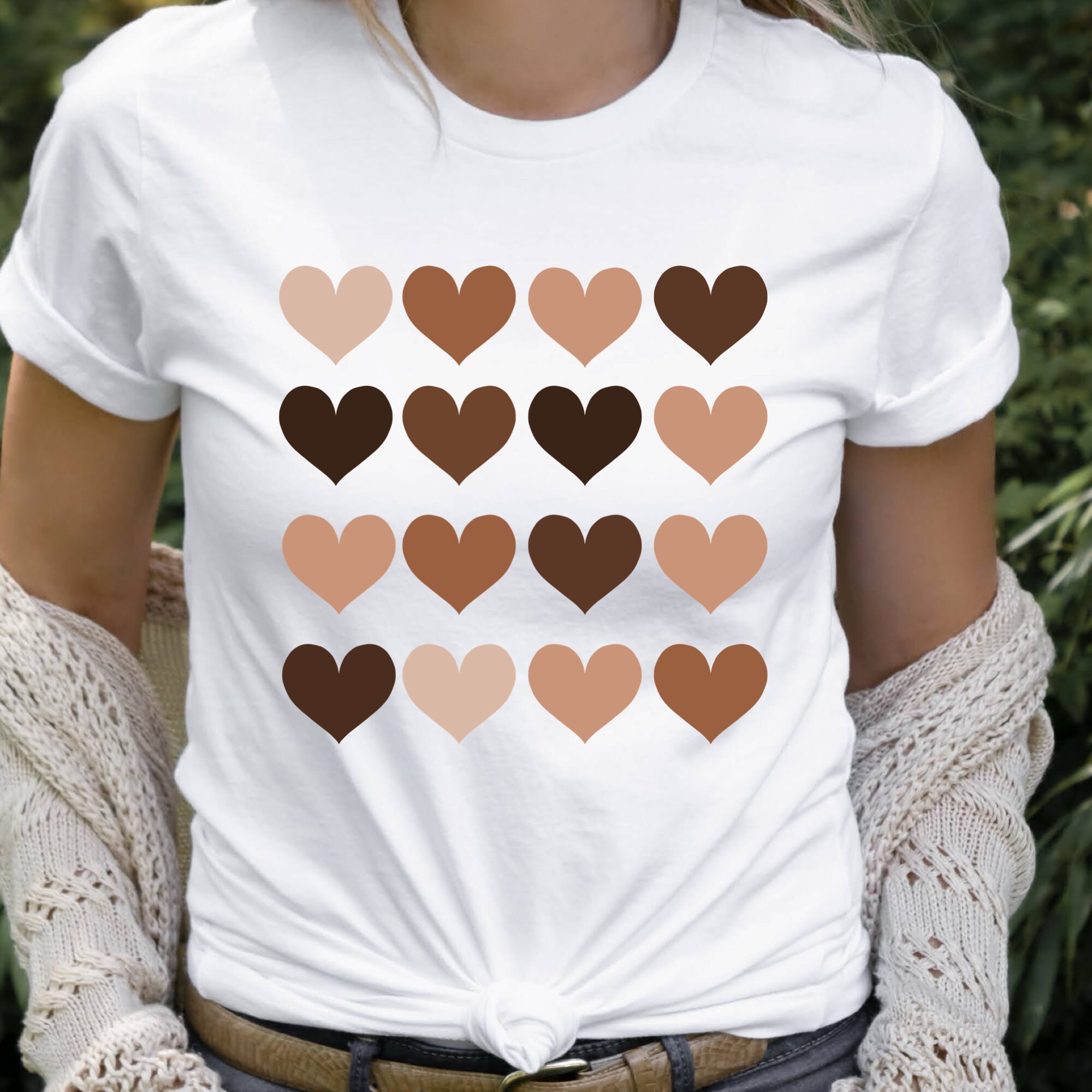 Skin Tone Hearts Shirt, Equality Shirt, Diversity Shirt, Kindness Shirt ...