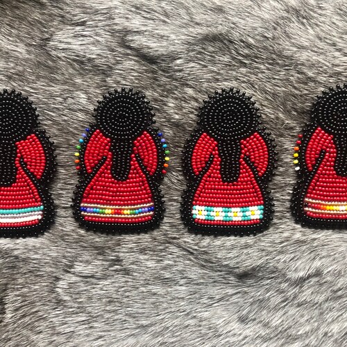 Beaded Red Dress Pin - Etsy Canada
