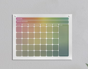 Printable Blank Calendar Rainbow Instant Download | Etsy