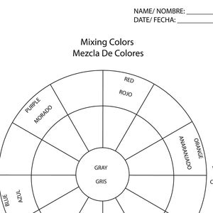 Printable Bilingual Blank Color Wheel Worksheet Instant Download - Etsy ...