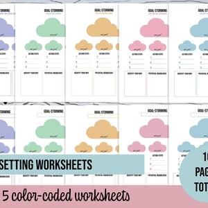Goal Tracking Worksheet Bundle Colorful Habit Tracker - Etsy