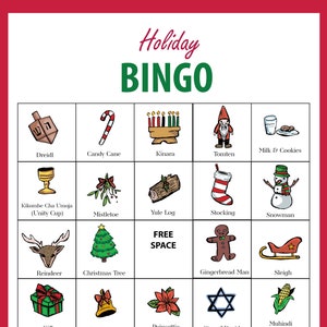 Printable Multicultural Holiday Bingo Instant Download - Etsy