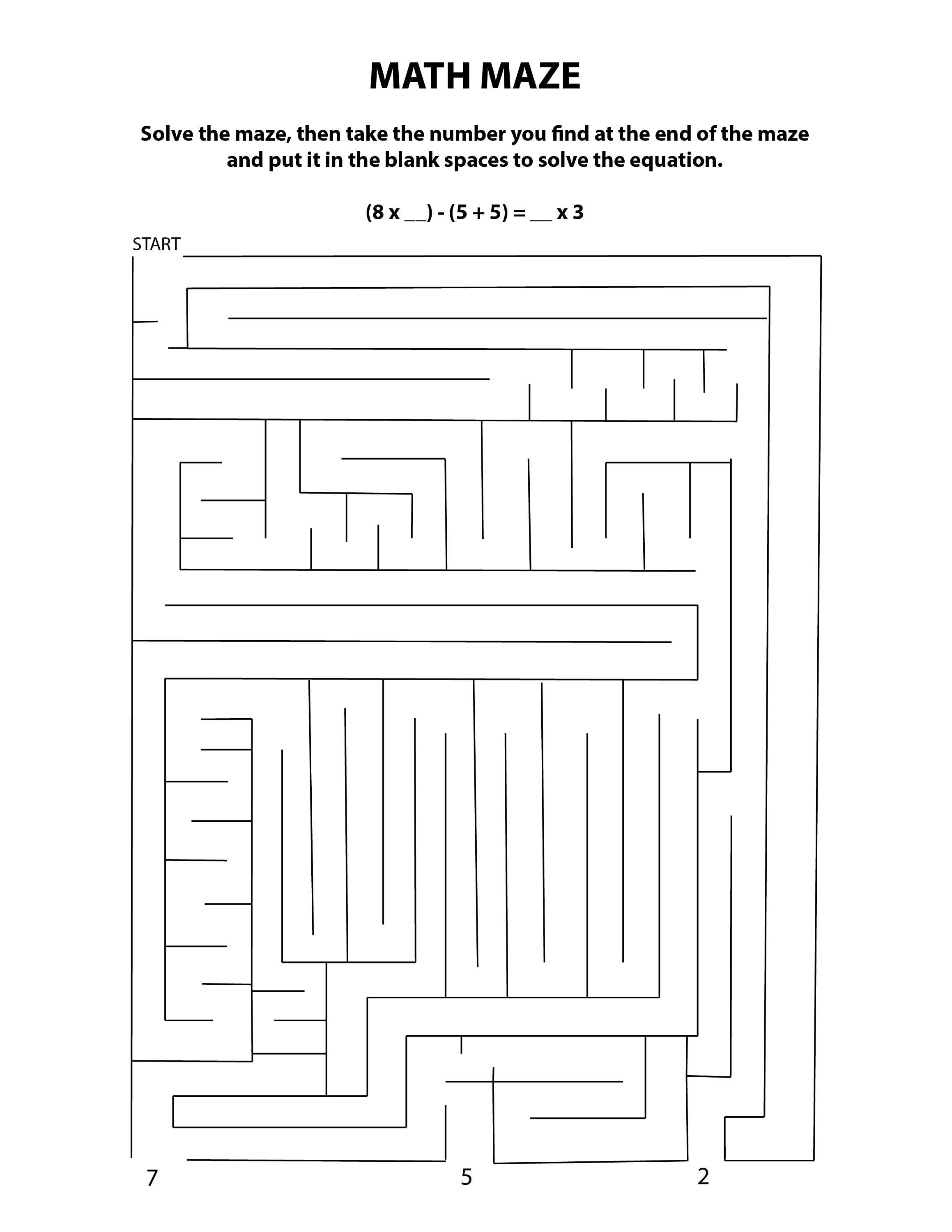 Printable Worksheets Math Maze Bundle Academic Resource - Etsy