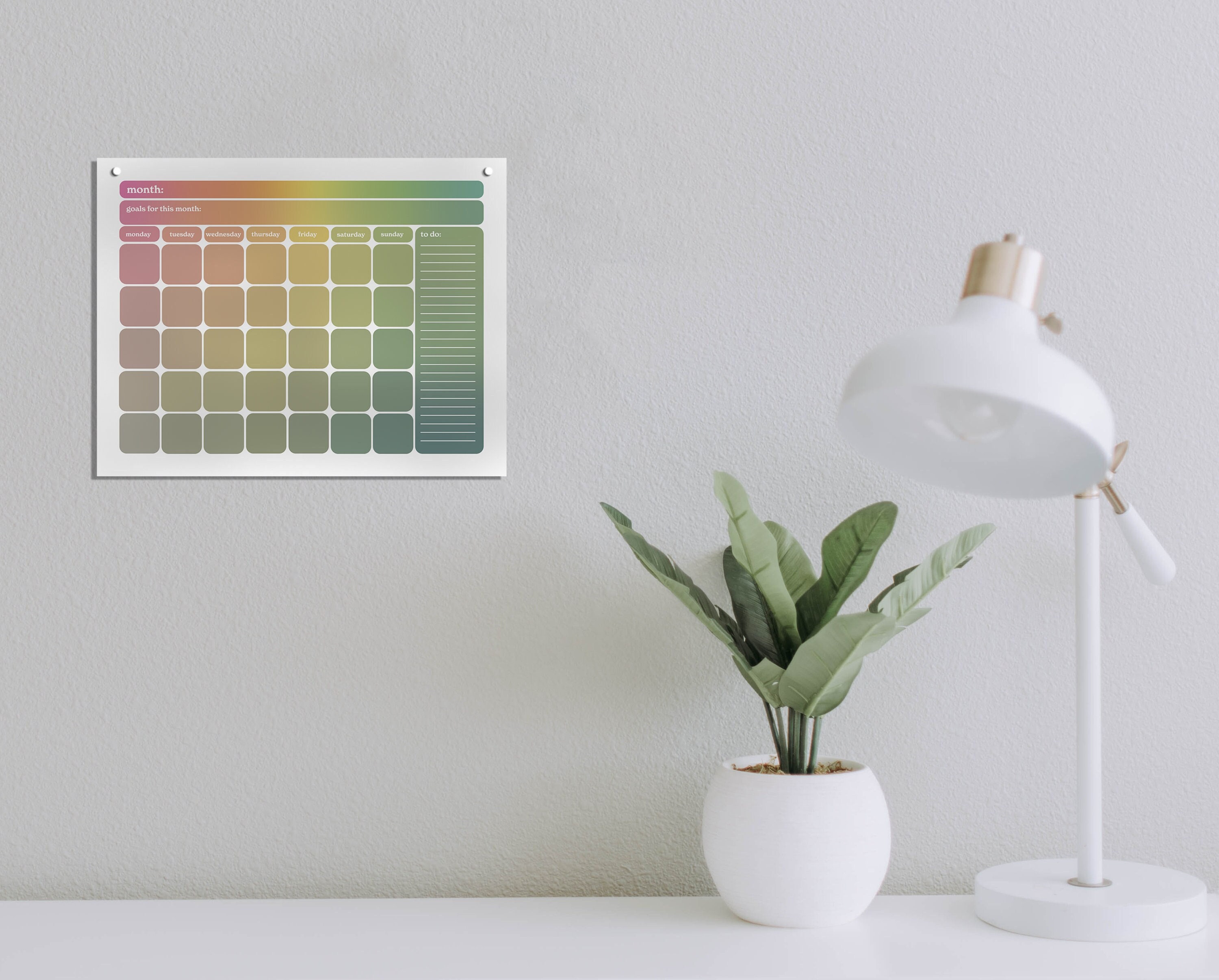 Printable Spectrum Calendar Pastel Rainbow Instant Download - Etsy