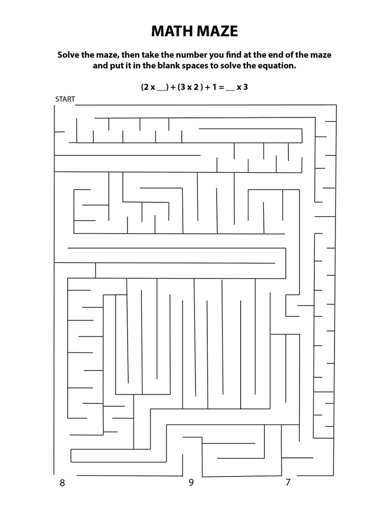 Printable Worksheets- Math Maze Bundle- Academic Resource - Etsy
