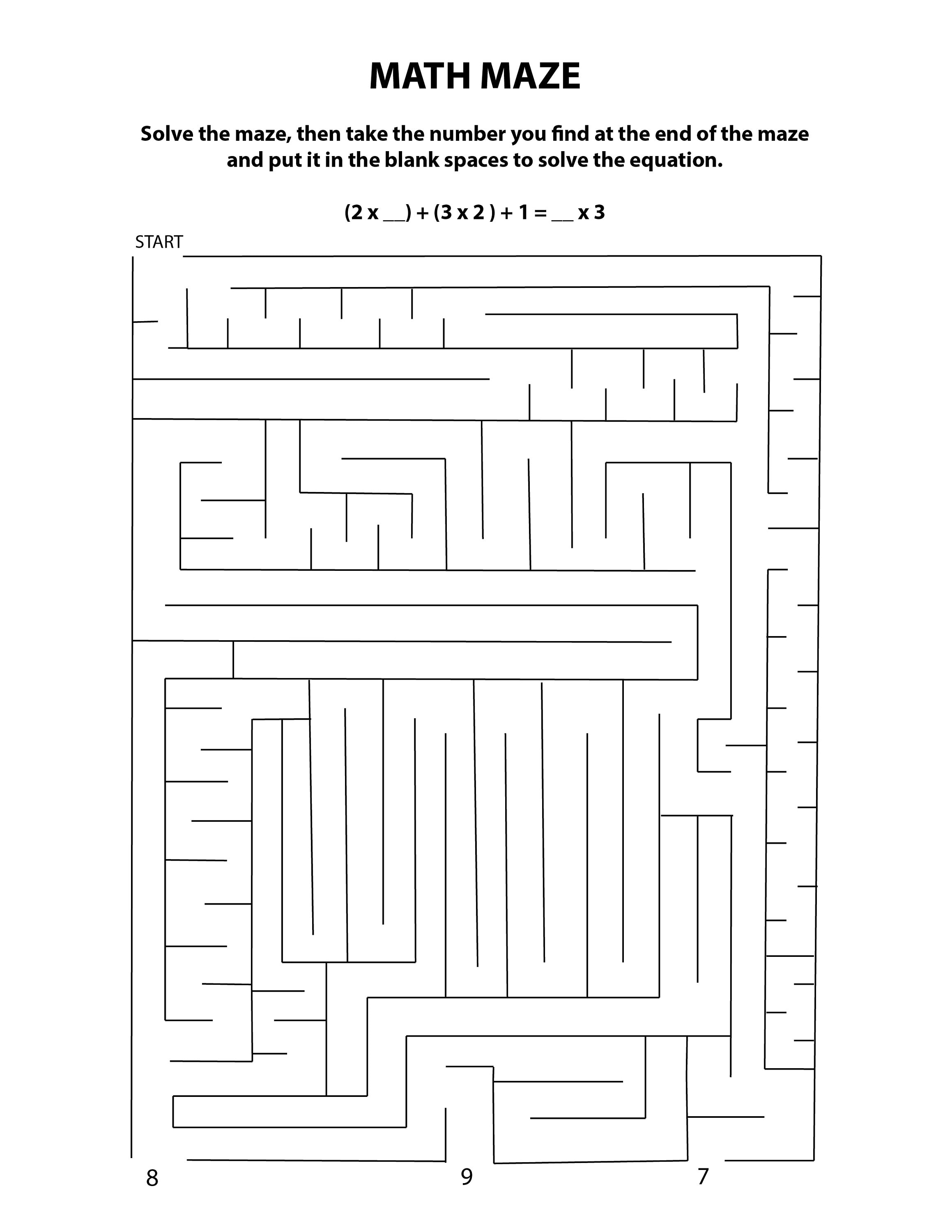 Printable Worksheets Math Maze Bundle Academic Resource - Etsy