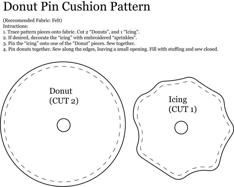 Printable Donut Plush PDF Pattern Instant Download - Etsy
