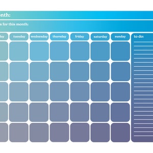 Printable Spectrum Calendar: Winter Hues, Customizable Monthly Planner ...