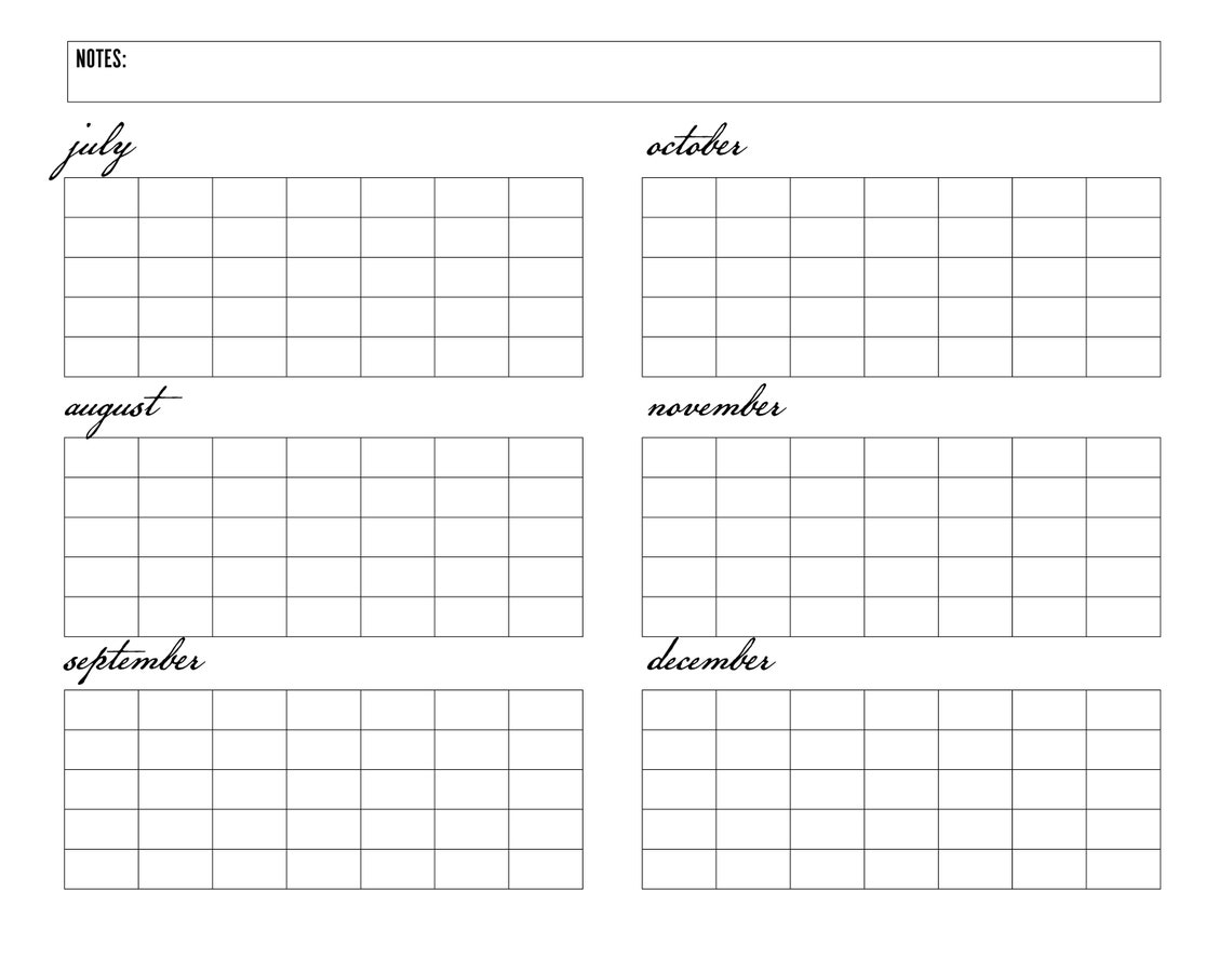 Printable Year-at-a-glance Perpetual Calendar Instant Download - Etsy