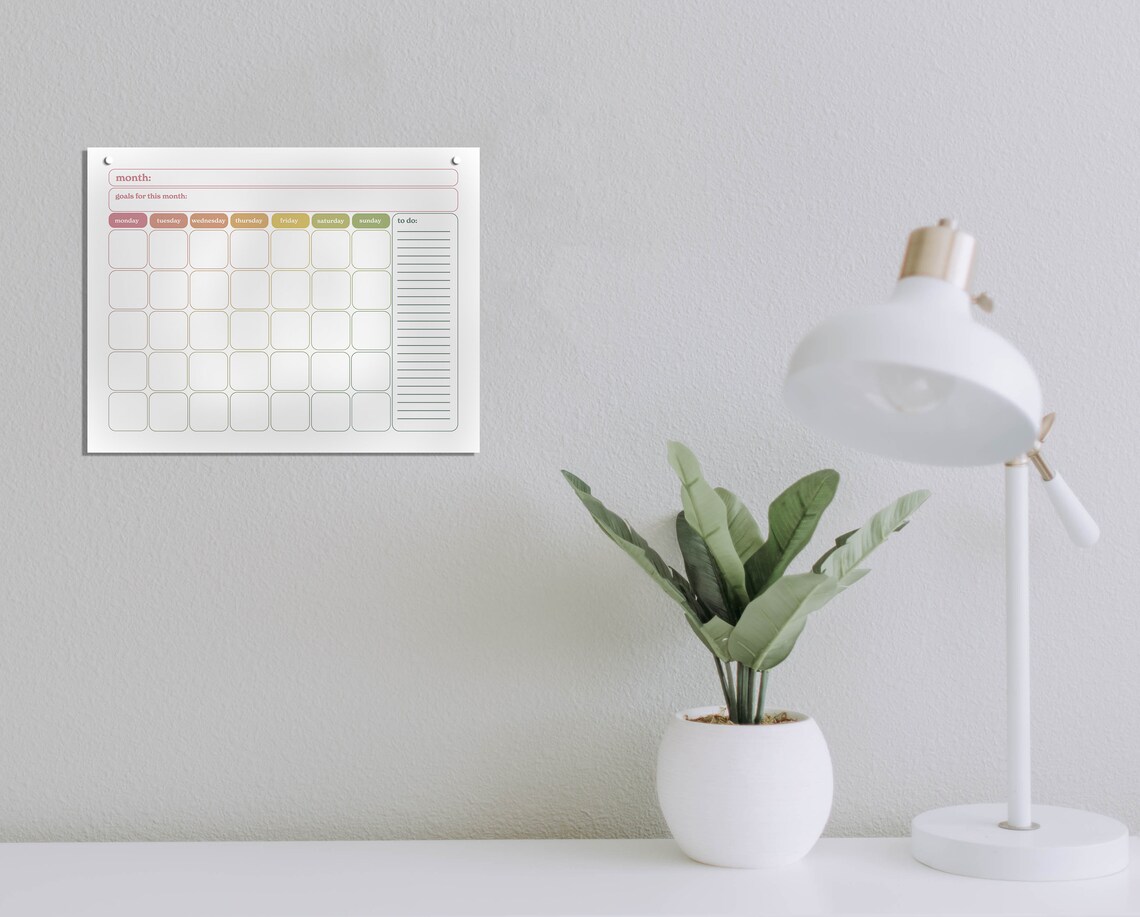 Printable Blank Calendar Rainbow Instant Download - Etsy Canada