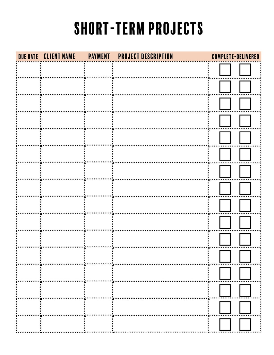 Printable Project Manager Work From Home Instant Download - Etsy