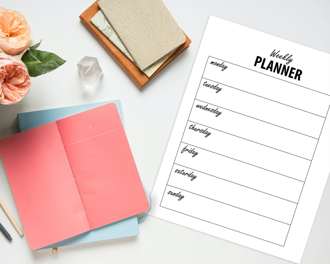 Simple Fill-in Weekly Planner Instant Download - Etsy