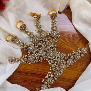 Single Polki Kundan Hand Harness Hath Panja / Indian Pakistani - Etsy