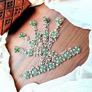 Single Polki Kundan Hand Harness Hath Panja / Indian Pakistani Shaadi ...