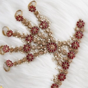 Single Polki Kundan Hand Harness Hath Panja / Indian Pakistani Shaadi ...