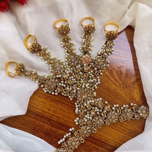 Single Polki Kundan Hand Harness Hath Panja / Indian Pakistani - Etsy