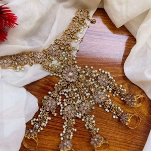 Single Polki Kundan Hand Harness Hath Panja / Indian Pakistani - Etsy
